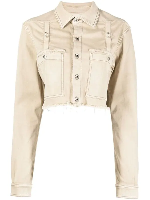 Rick Owens Raw-cut Cropped Shirt Jacket