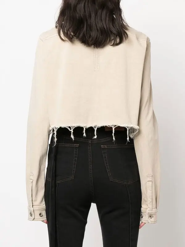 Rick Owens Raw-cut Cropped Shirt Jacket