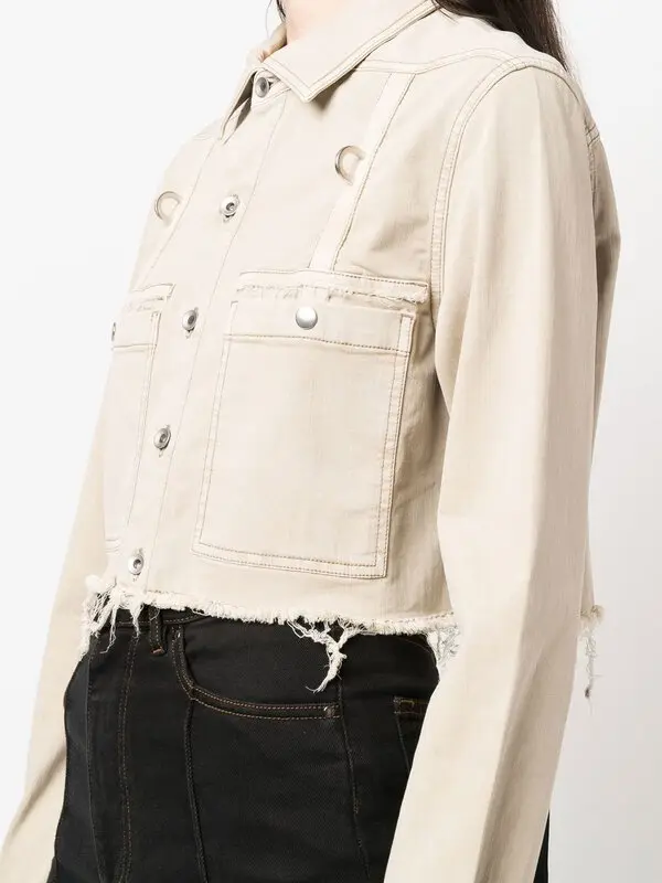 Rick Owens Raw-cut Cropped Shirt Jacket