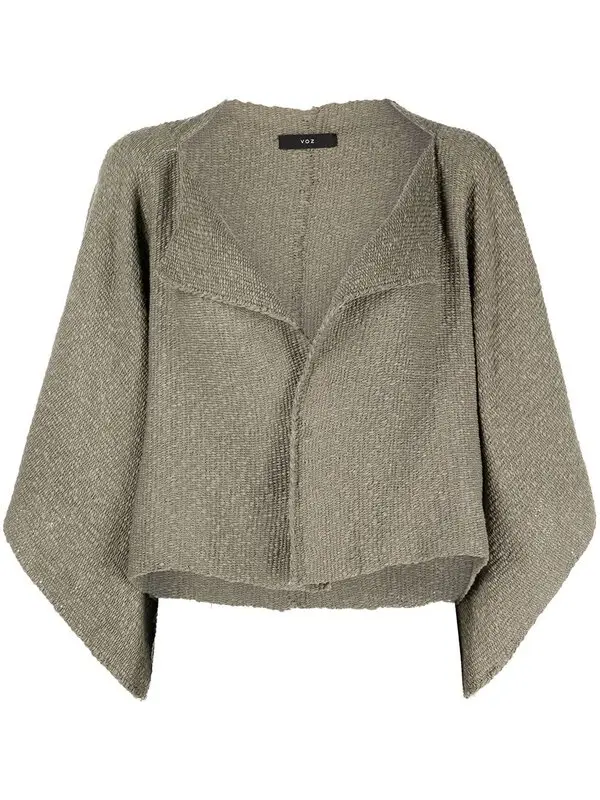 Voz Cropped Knitted Bolero - Grey