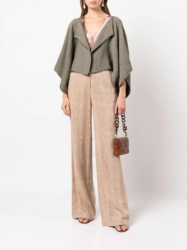 Voz Cropped Knitted Bolero - Grey