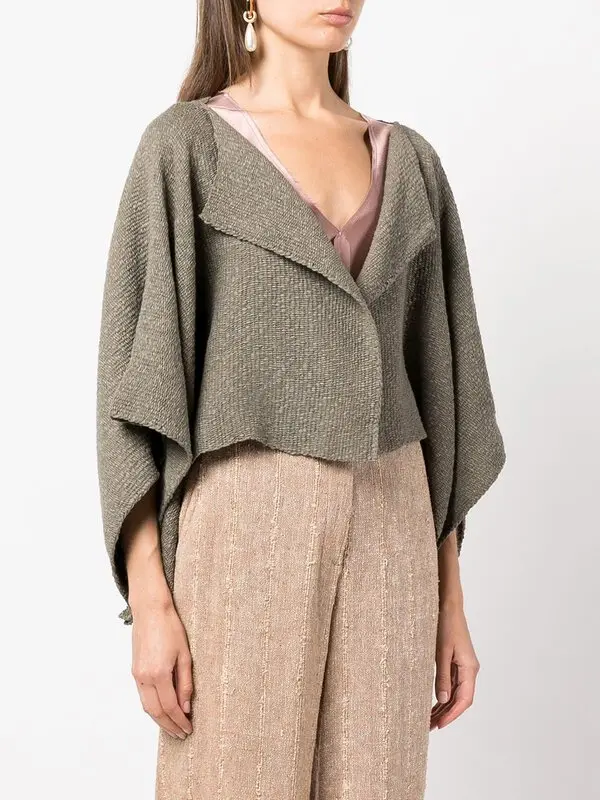 Voz Cropped Knitted Bolero - Grey