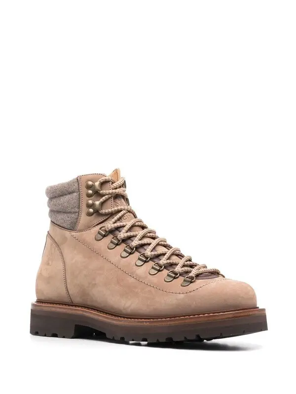 Brunello Cucinelli Padded Ankle Lace-up Boots