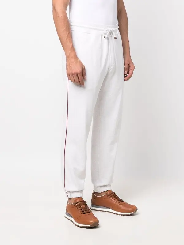 Brunello Cucinelli Striped-edge Cotton Track Pants