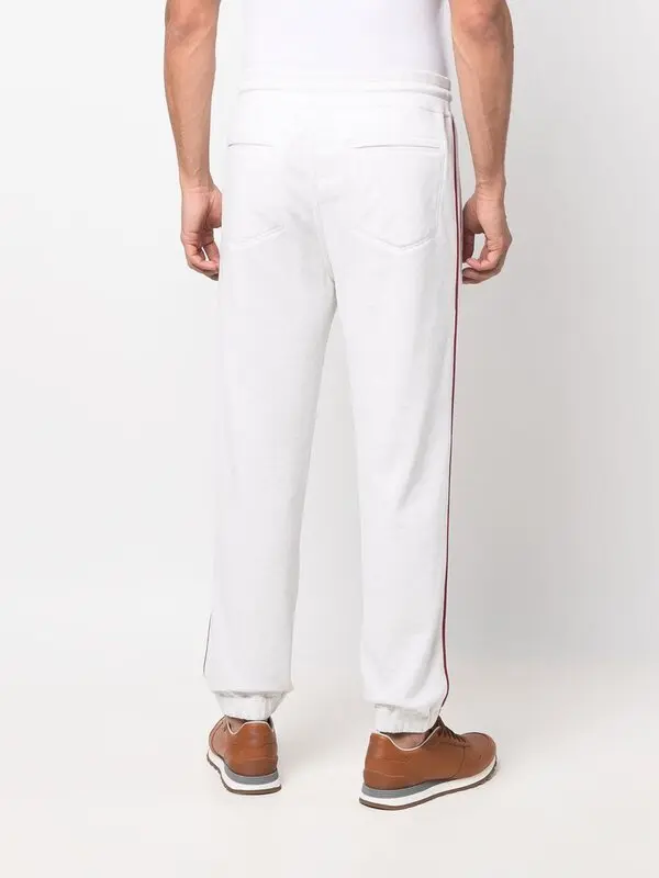 Brunello Cucinelli Striped-edge Cotton Track Pants