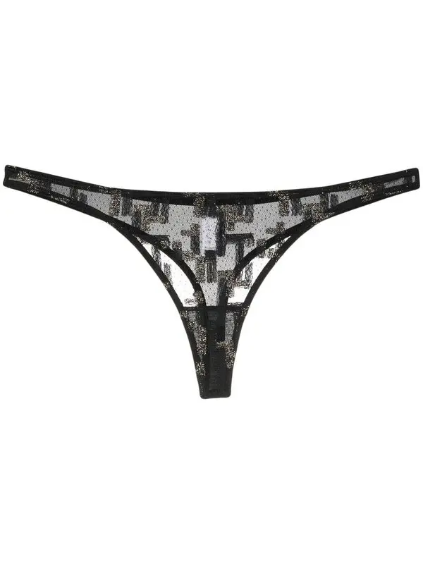 ERES Semi-sheer Thong - Black