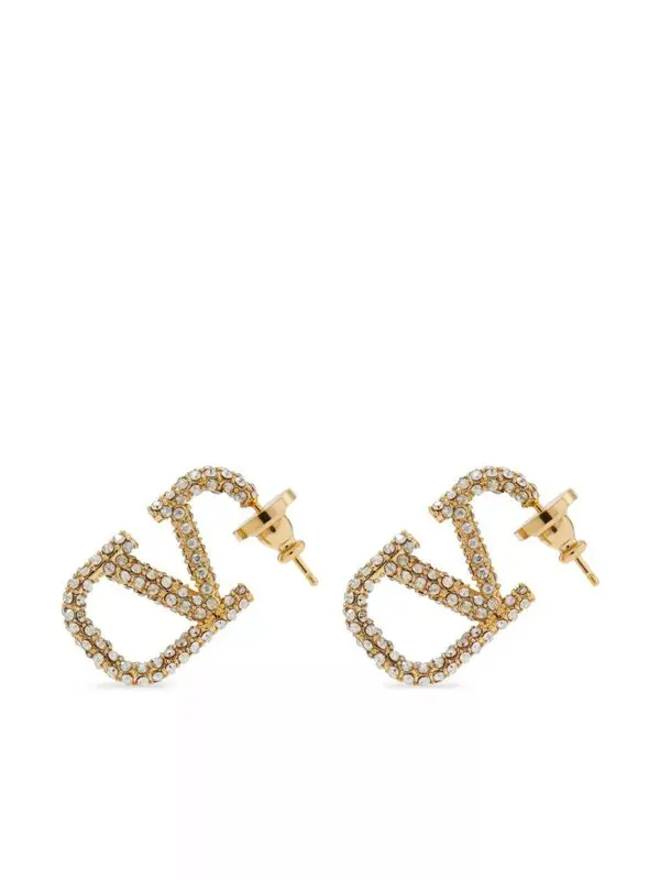 Valentino Garavani Vlogo Signature Crystal-embellished Earrings - Gold