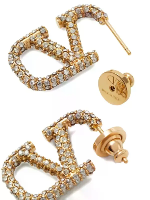 Valentino Garavani Vlogo Signature Crystal-embellished Earrings - Gold