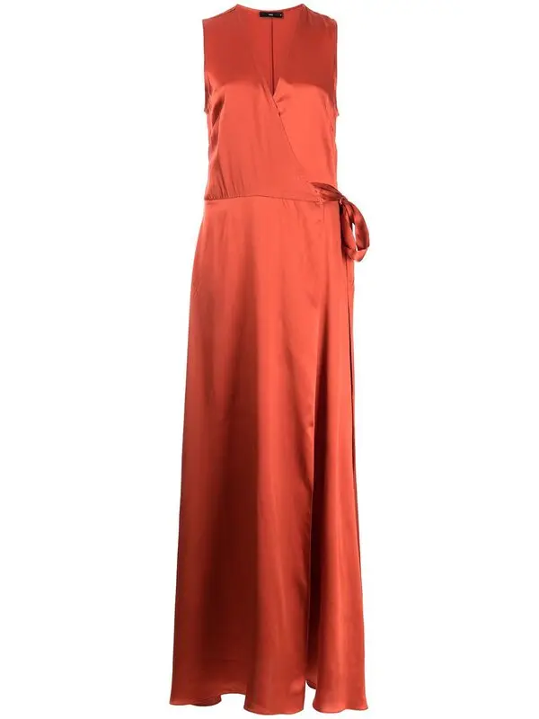 Voz Silk Maxi Wrap Dress - Red