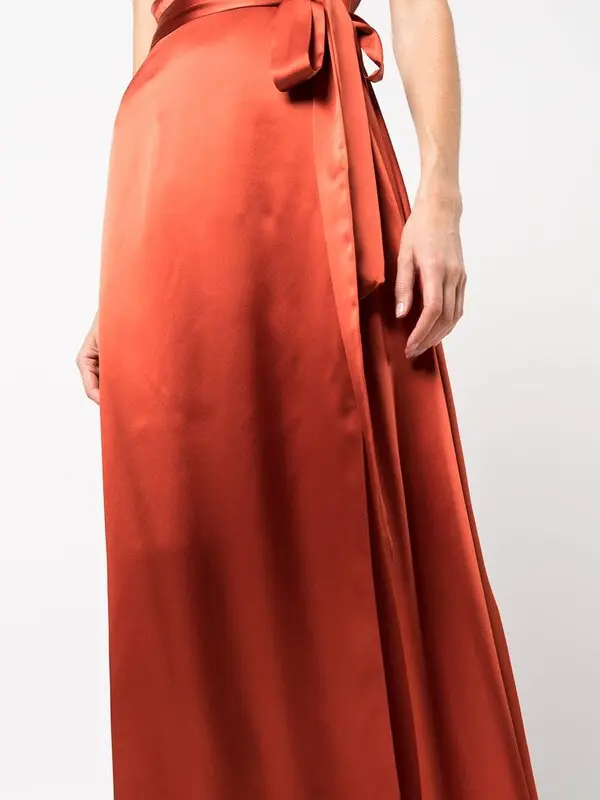 Voz Silk Maxi Wrap Dress - Red