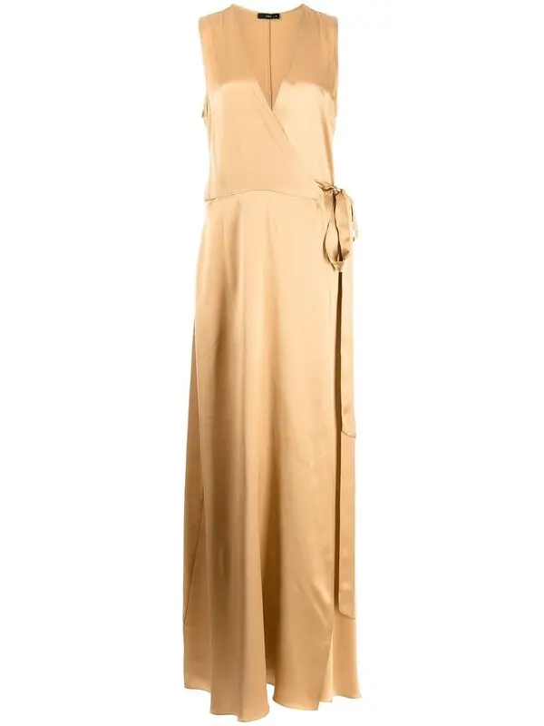 Voz Silk Maxi Wrap Dress - Gold
