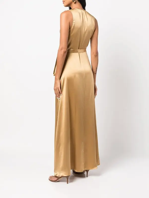 Voz Silk Maxi Wrap Dress - Gold