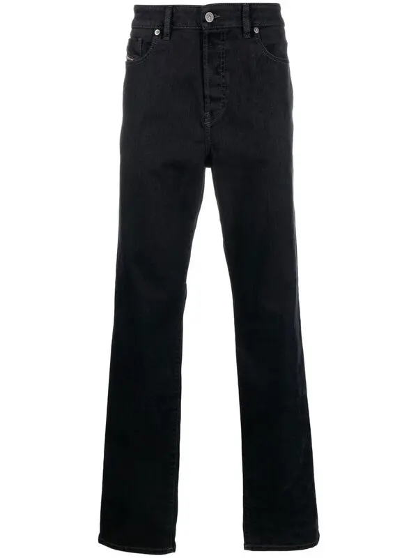 DIESEL® Logo Patch Straight-leg Jeans