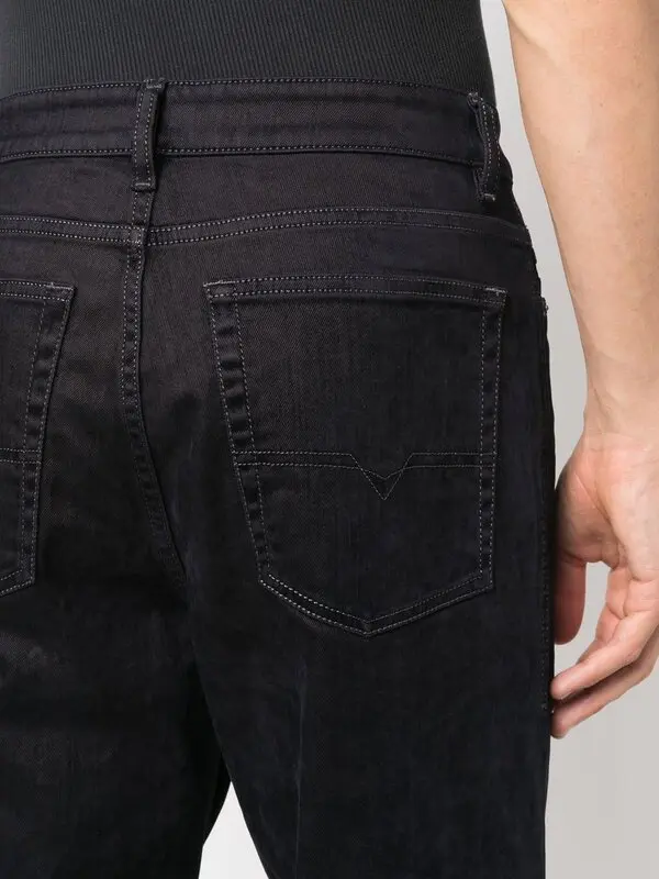 DIESEL® Logo Patch Straight-leg Jeans