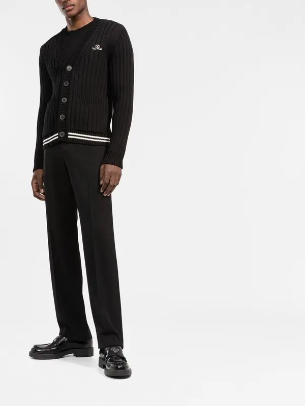 Valentino Garavani Ribbed-knit V-neck Cardigan
