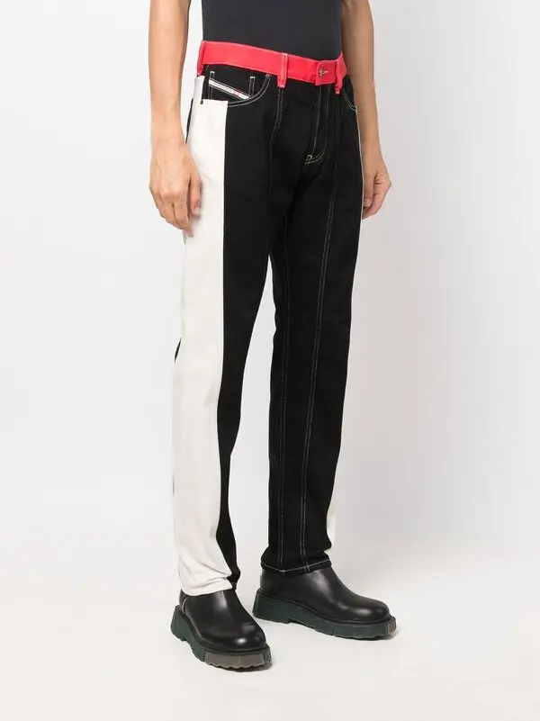 DIESEL® Colour-block Straight-leg Jeans