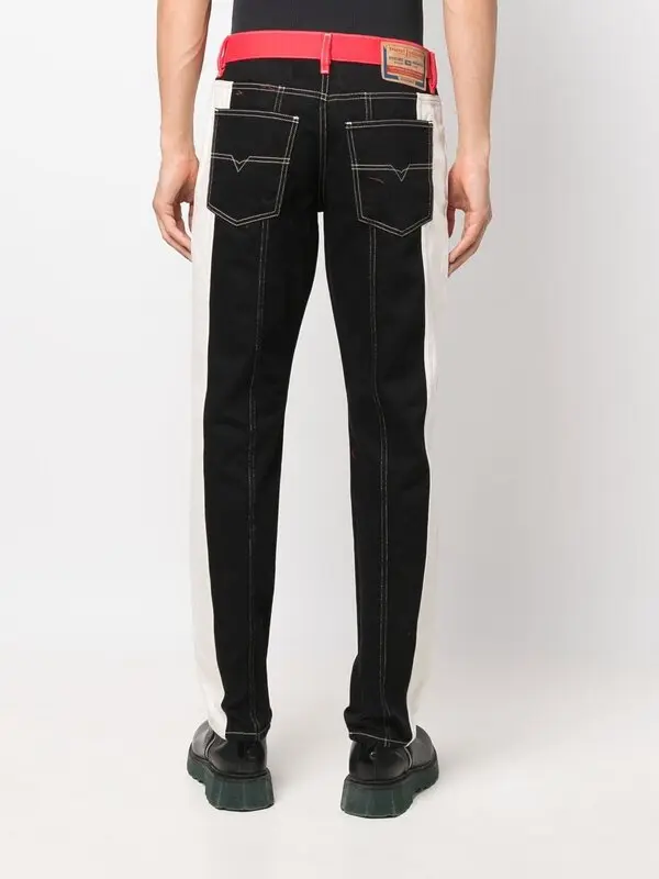 DIESEL® Colour-block Straight-leg Jeans