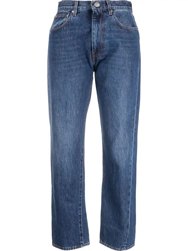 TOTEME Cropped Straight-leg Jeans - Blue