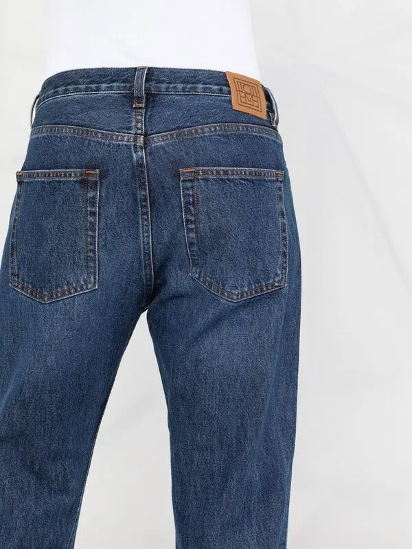 TOTEME Cropped Straight-leg Jeans - Blue