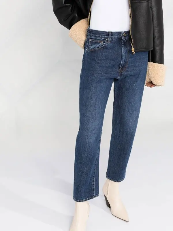 TOTEME Cropped Straight-leg Jeans - Blue