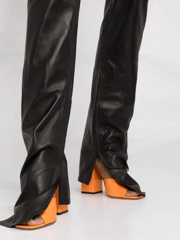 Attico Split-cuff Leather Trousers