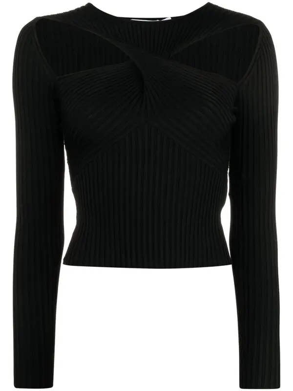 SELF-PORTRAIT Cut-out Knitted Top