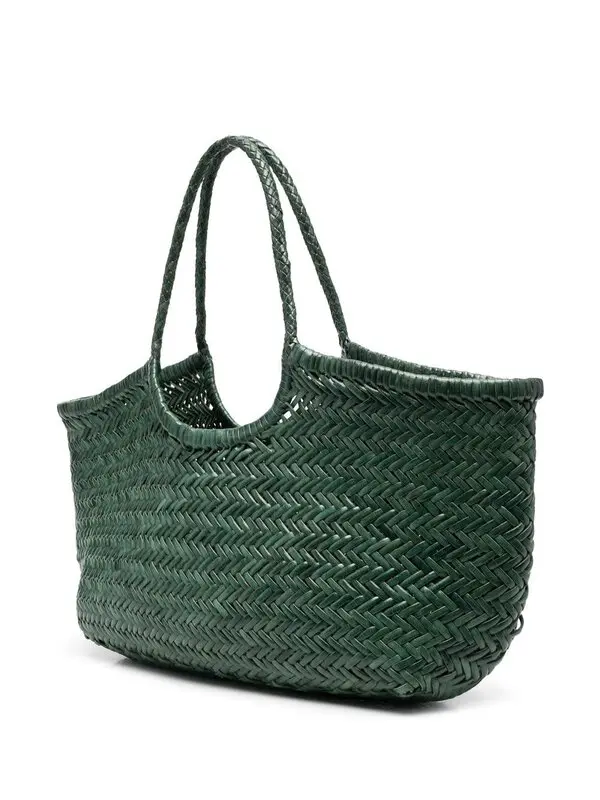 Dragon Diffusion Nantucket Interwoven Leather Tote Bag - Green