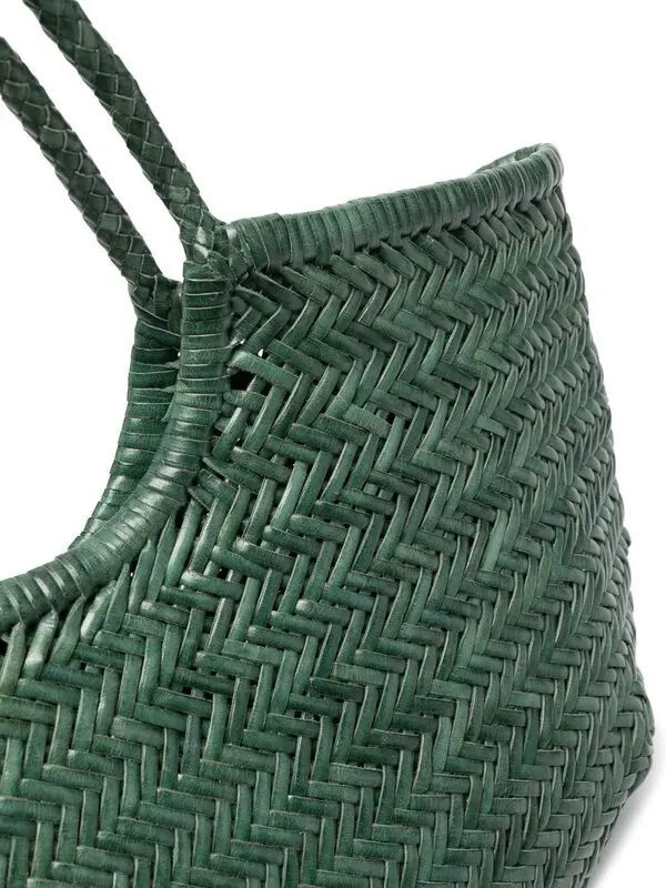 Dragon Diffusion Nantucket Interwoven Leather Tote Bag - Green