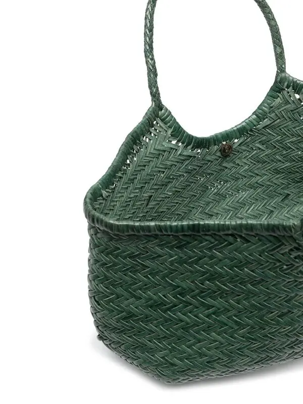 Dragon Diffusion Nantucket Interwoven Leather Tote Bag - Green