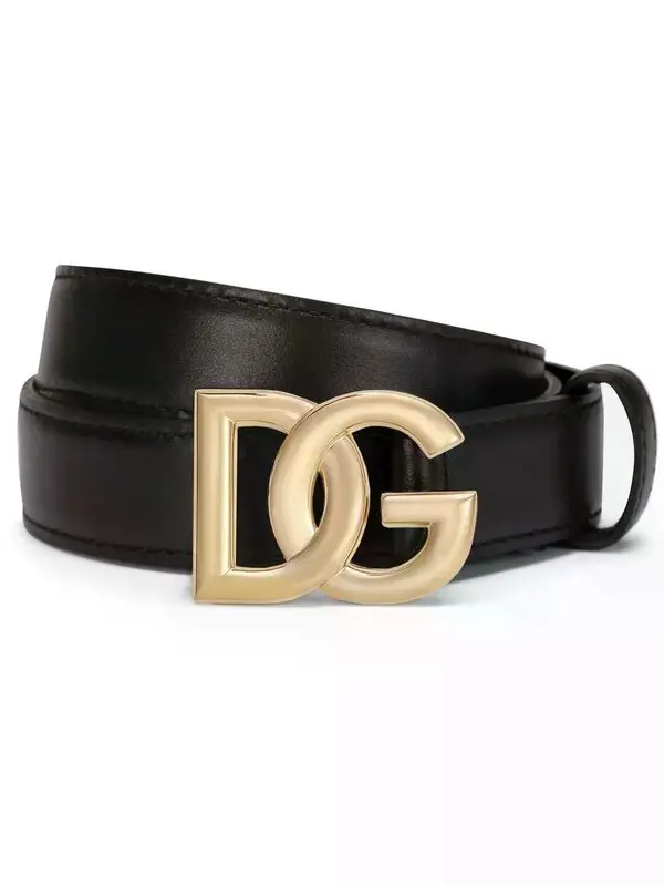 Dolce & Gabbana Dg-logo Leather Belt - Brown