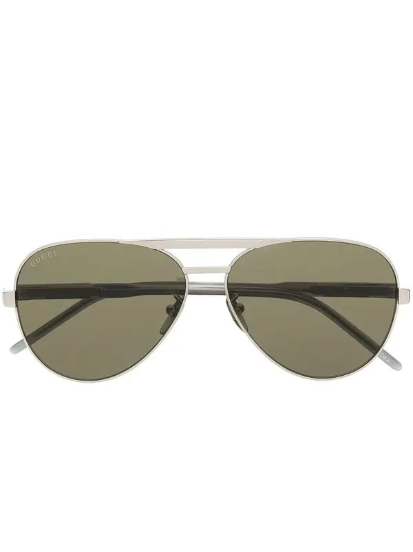 Gucci Silver-tone Aviator Sunglasses