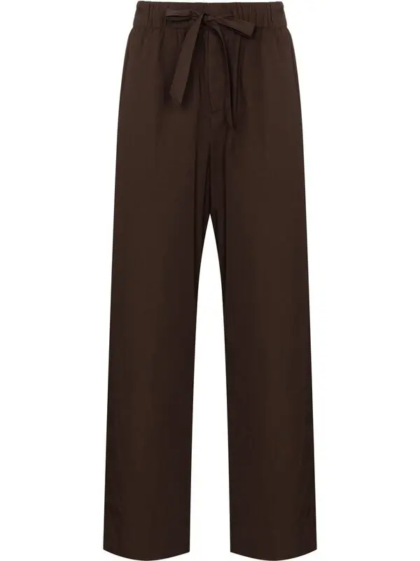 TEKLA Drawstring Pyjama Trousers - Brown