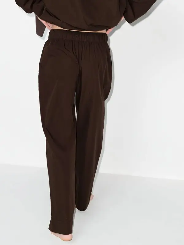 TEKLA Drawstring Pyjama Trousers - Brown