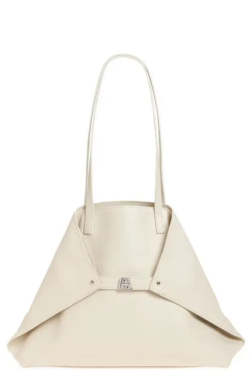 Akris Ai Calfskin Leather Tote - Alabaster
