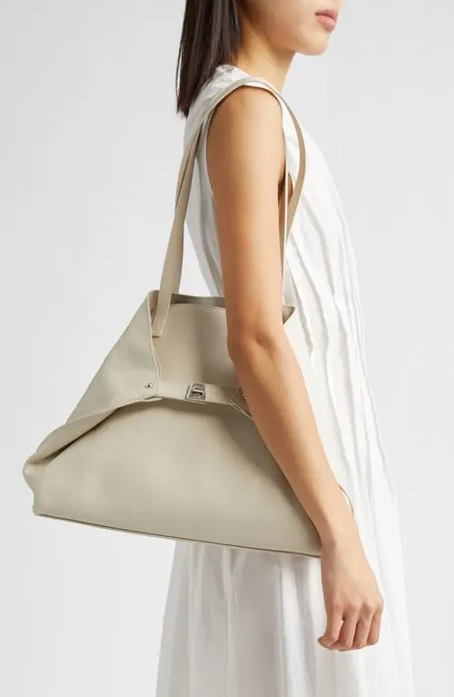 Akris Ai Calfskin Leather Tote - Alabaster