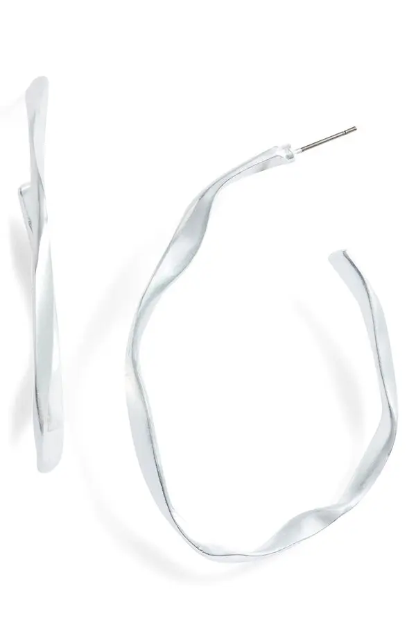 KARINE SULTAN Irregular Hoop Earrings - Silver