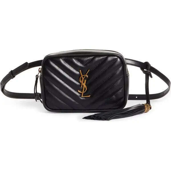 Saint Laurent Lou Matelassé Leather Belt Bag - Nero