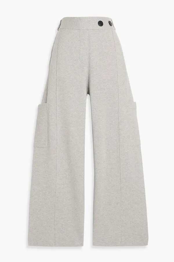 Naadam Cotton And Woolblend Wide Leg Pants - Light Gray