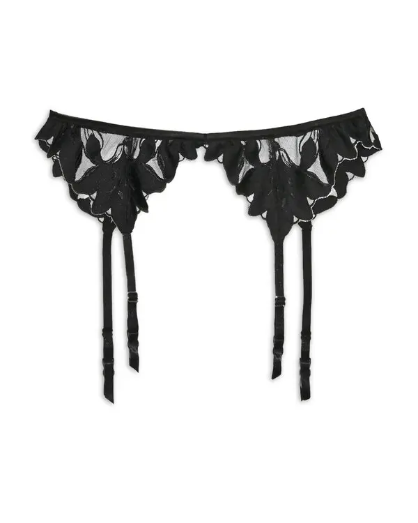 FLEUR DU MAL Lily Embroidered Garter Belt