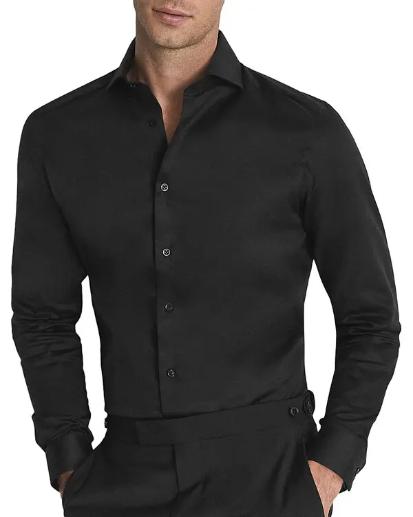 REISS Storm Slim Fit Two Fold Twill Shirt