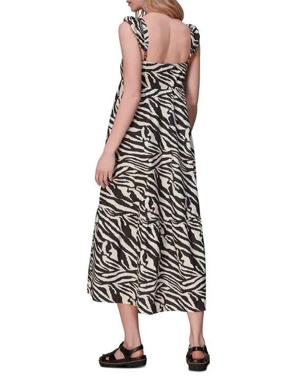 Whistles Mountain Zebra Print Midi Dress