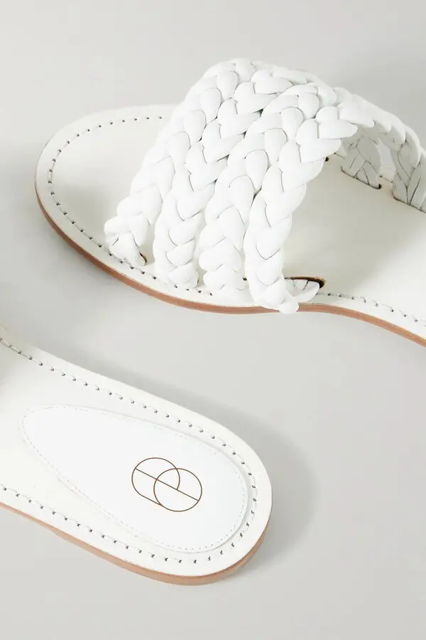 PORTE & PAIRE Braided Leather Slides