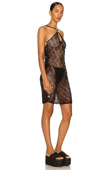 Coperni Sequin Crochet Dress In Black - 67% Off | Editorialist