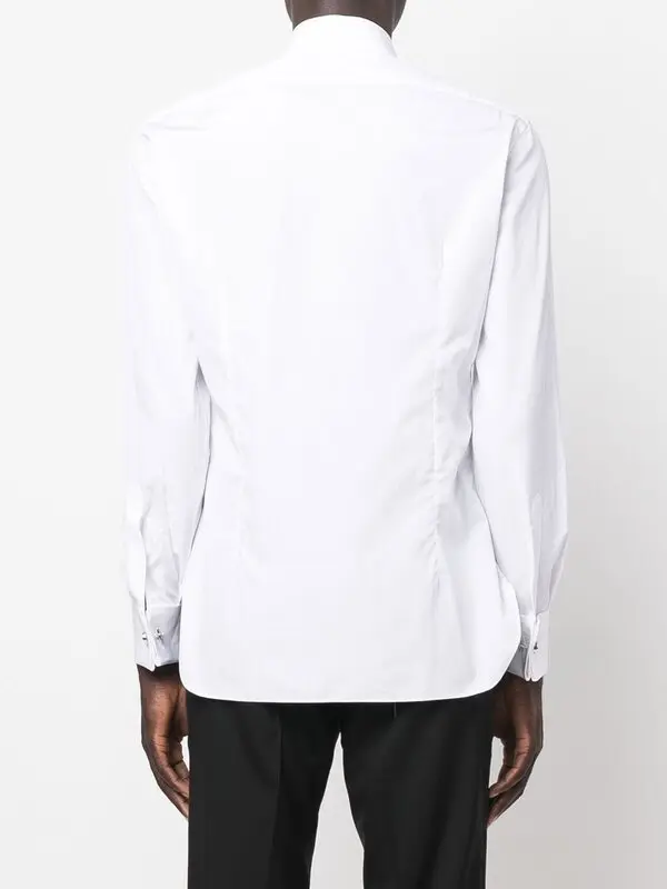 BARBA NAPOLI Cotton Long-sleeved Shirt - White
