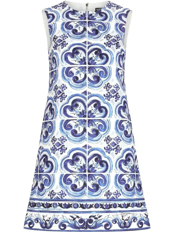 Dolce & Gabbana Majolica-print Brocade Minidress