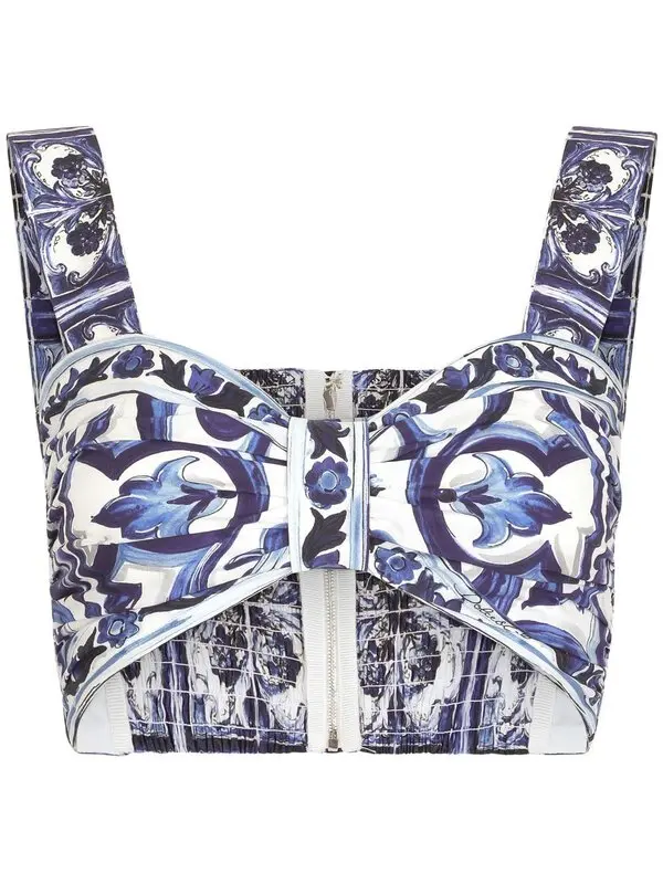 Dolce & Gabbana Majolica-print Bralette Top