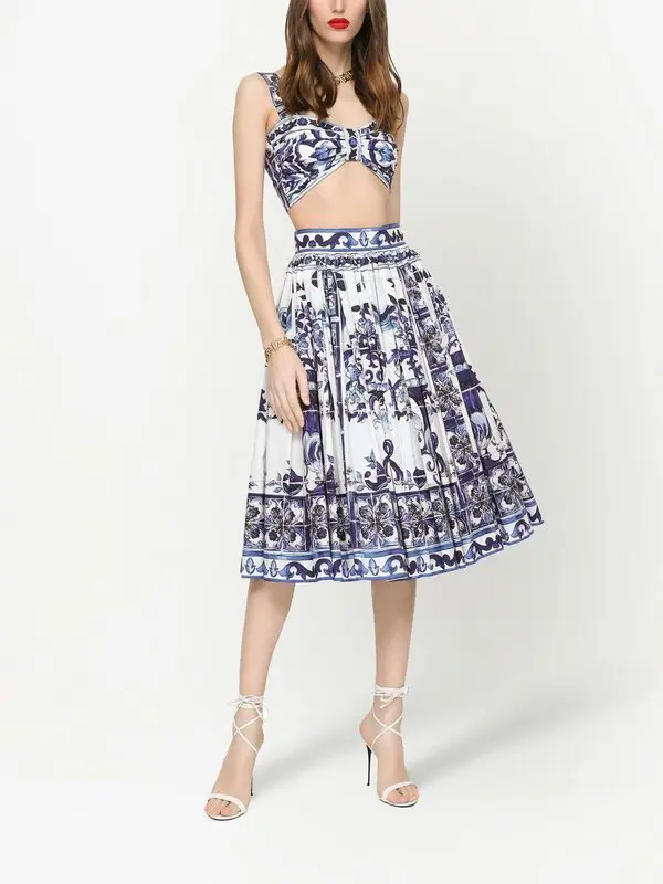 Dolce & Gabbana Majolica-print Bralette Top