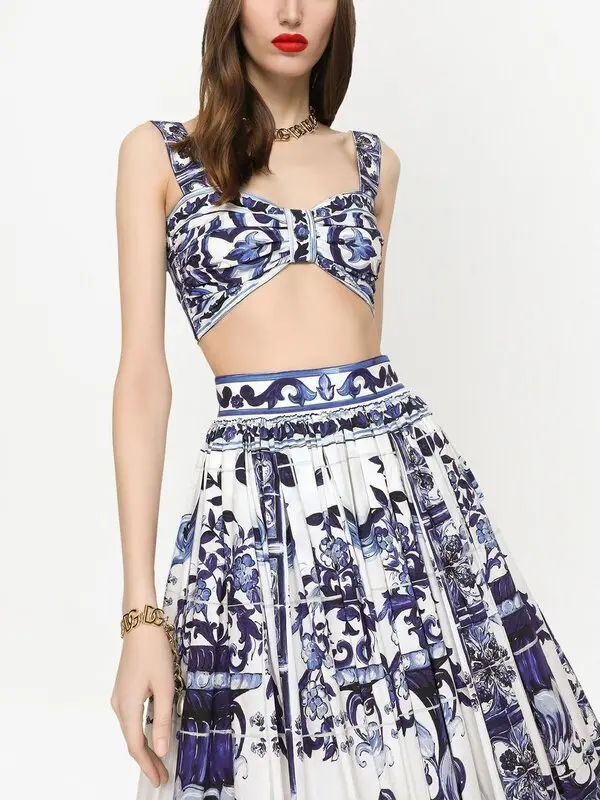 Dolce & Gabbana Majolica-print Bralette Top