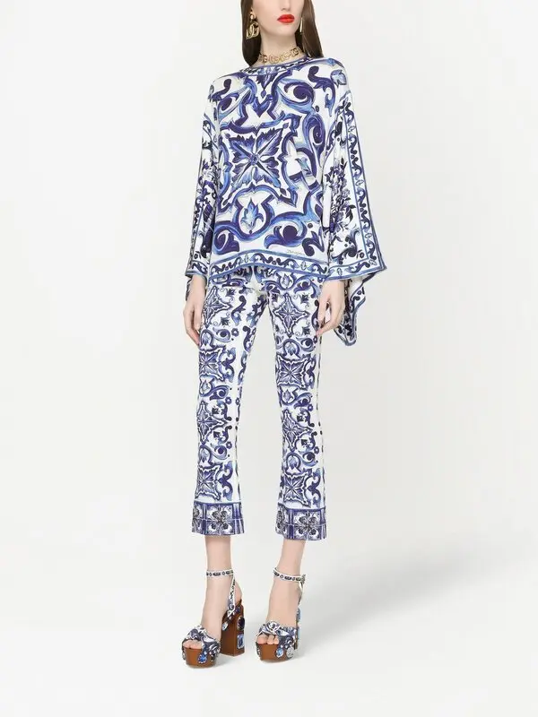 Dolce & Gabbana Majolica-print Silk Blouse