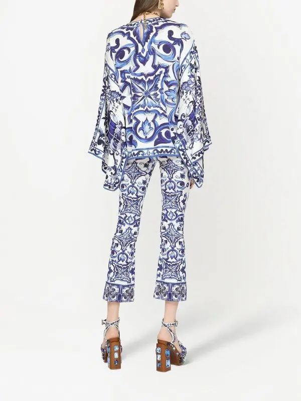 Dolce & Gabbana Majolica-print Silk Blouse